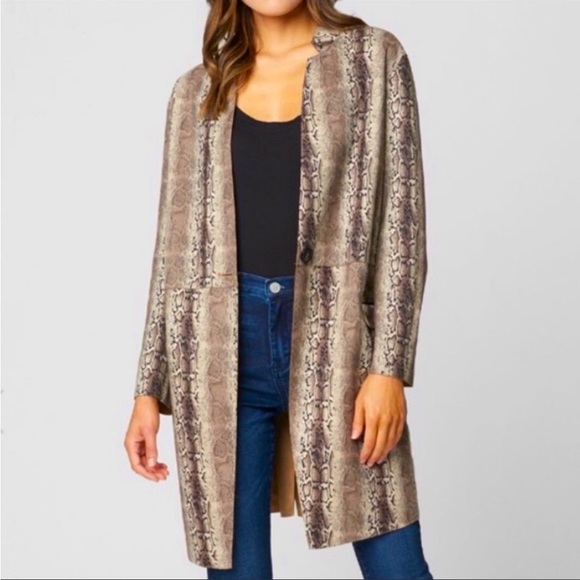 Blank NYC | Jackets & Coats | Blank Nyc Brown Snakeskin Print Vegan ...